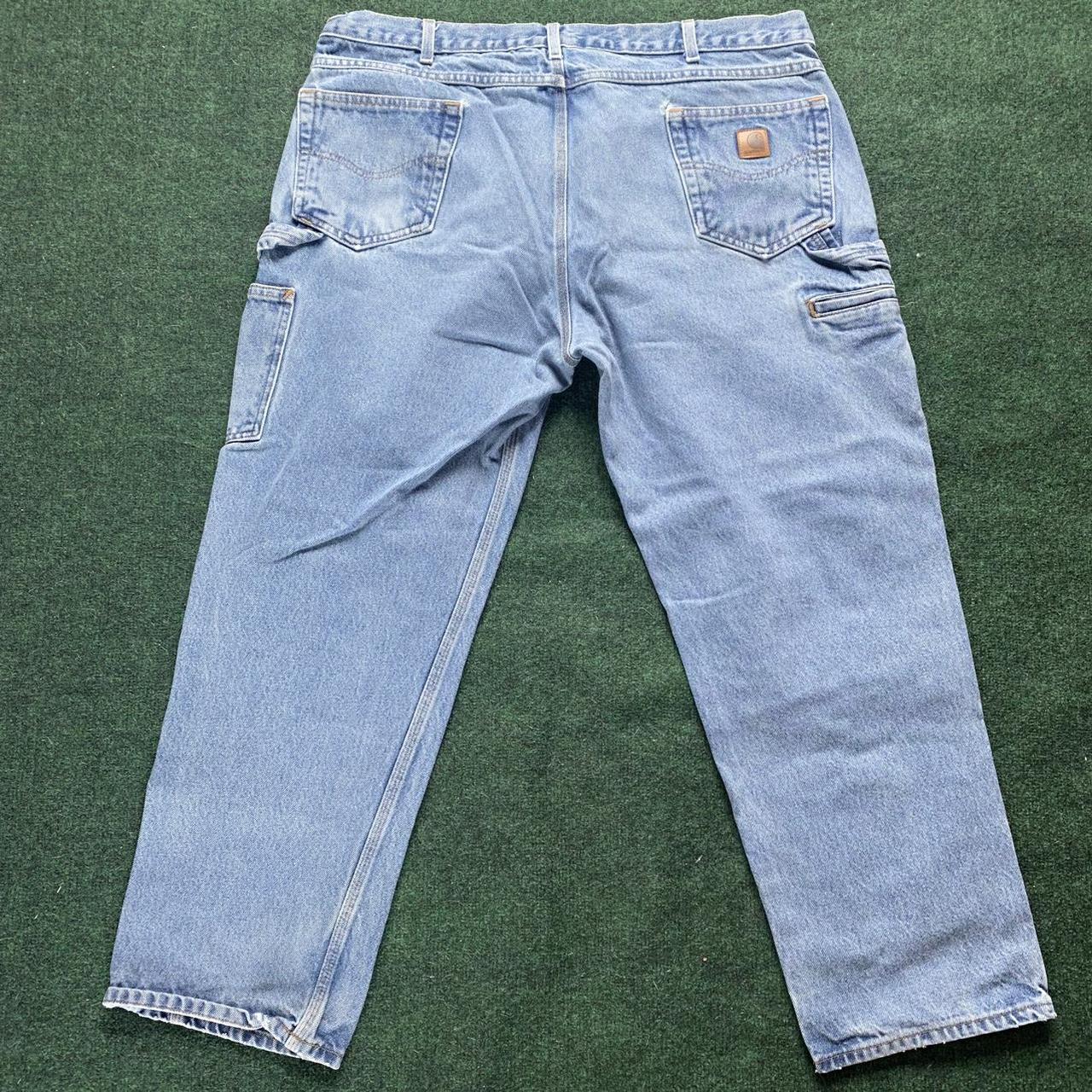 Vintage Carhartt carpenter jeans Size 42 x 30 Light... - Depop