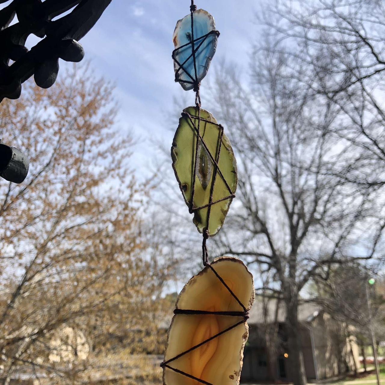 Stunning homemade three tear Agate Slice window... - Depop