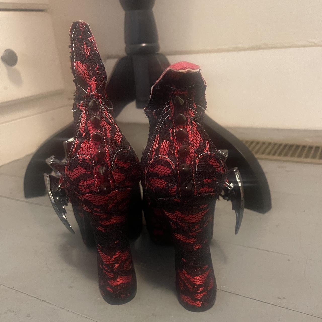 SZ WOMANS 10 DEMONIA GOTHIC BAT HEELS GOT SECOND... - Depop