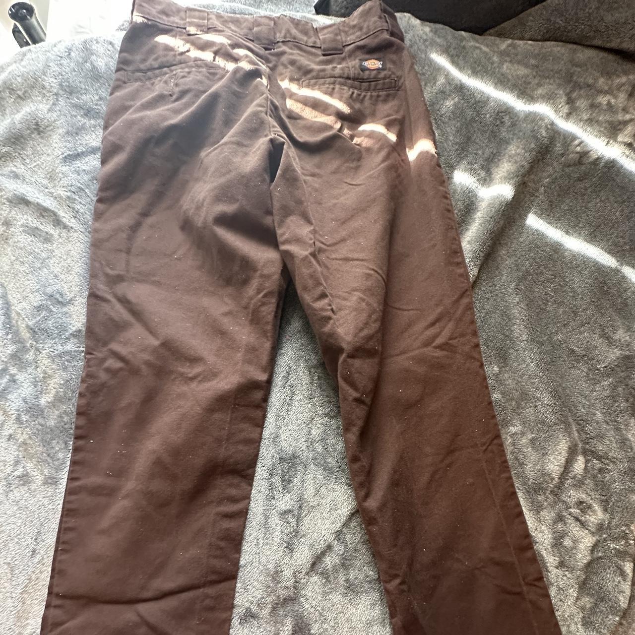 Brown Slim Taper Dickies 30x32 - Depop