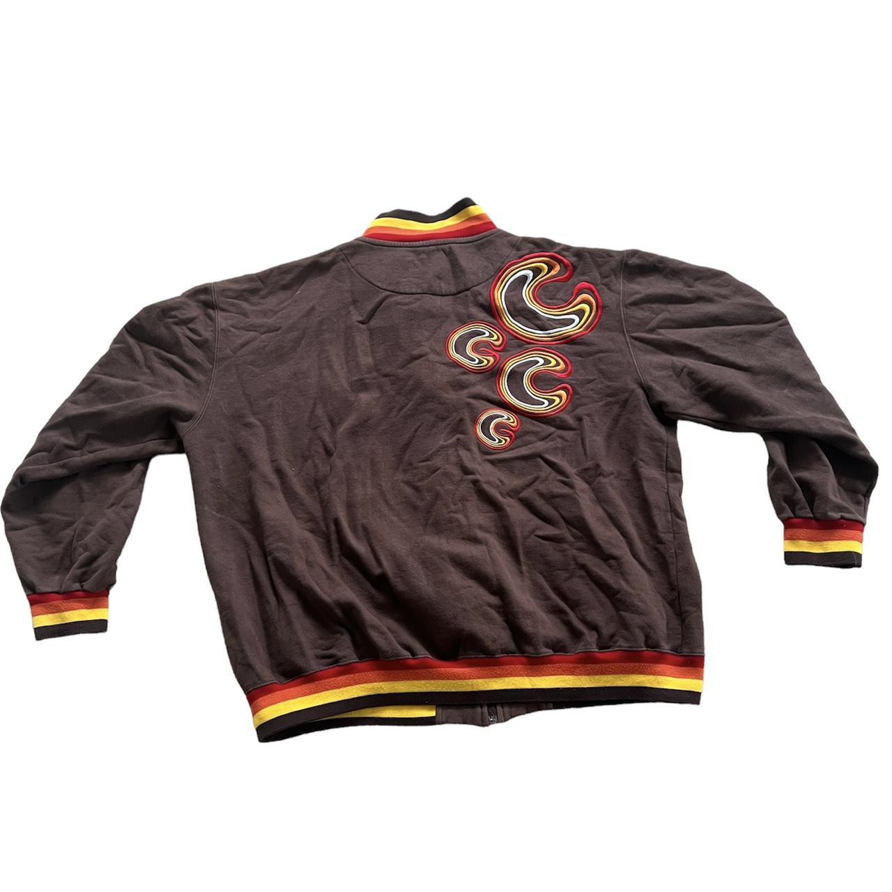 Vintage 90s Cotton Coogi Sweater Jacket, Brown... - Depop