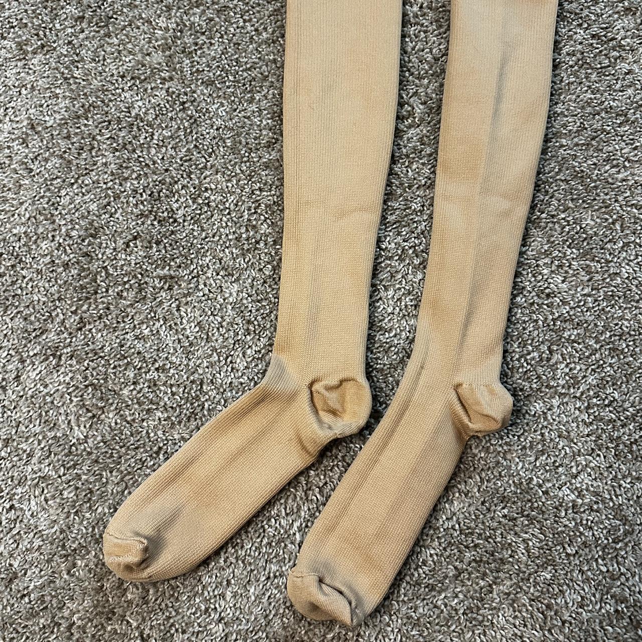 Tan compression socks #kneehighsocks | Depop
