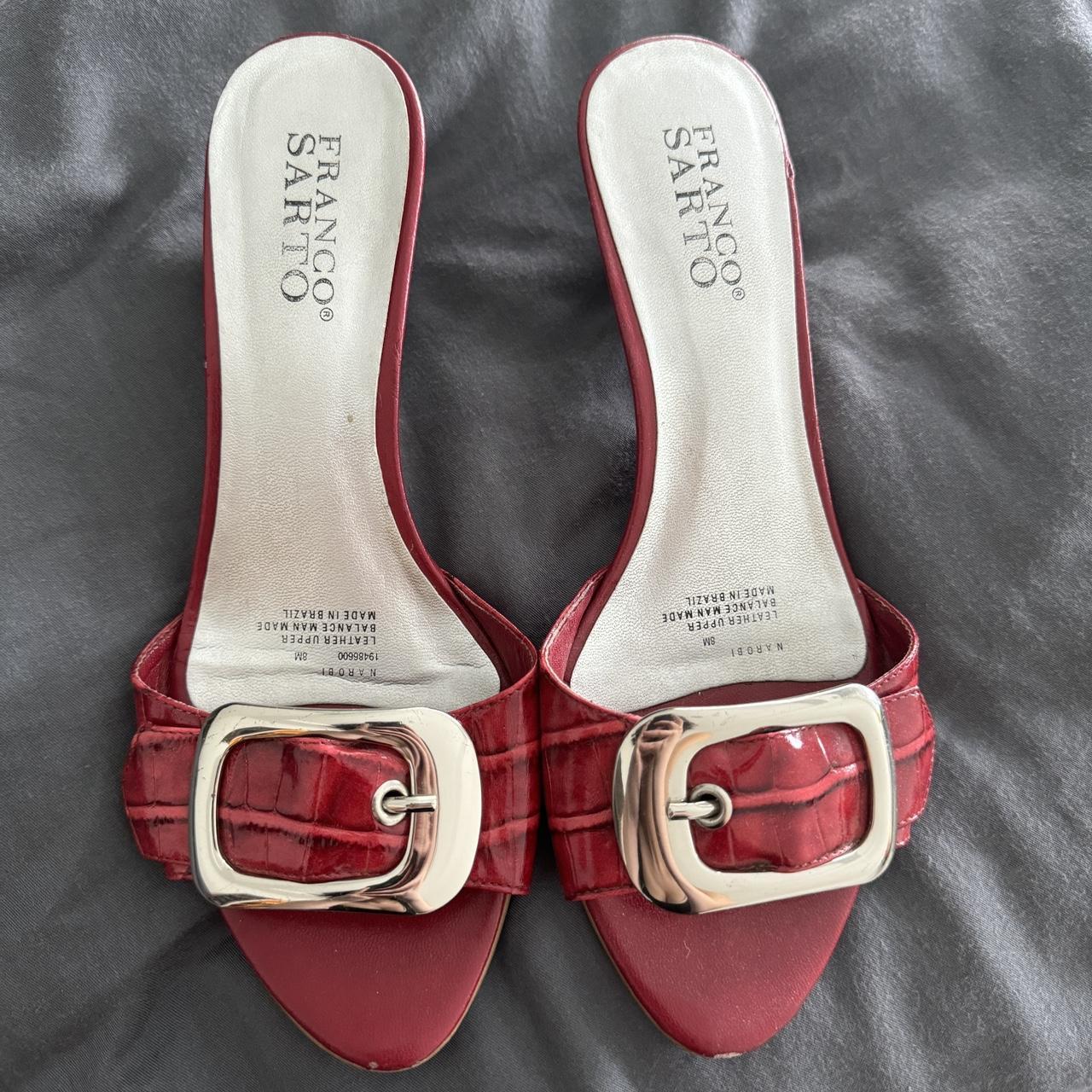 FRANCO SARTO SANDAL KITTEN HEELS size 8, brand is... - Depop