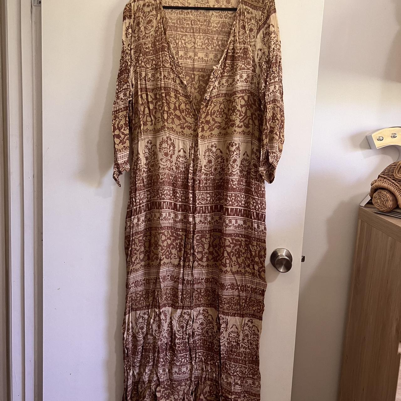 Tree of life maxi dress, can also double as a kimono... | Depop