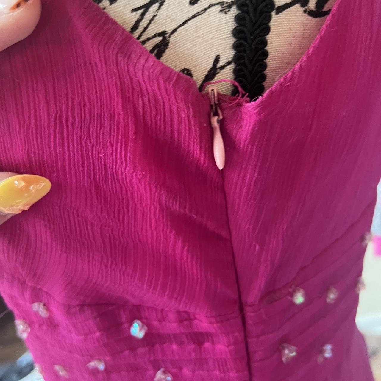 The cutest magenta/dark pink Y2K fairy mesh beaded... | Depop