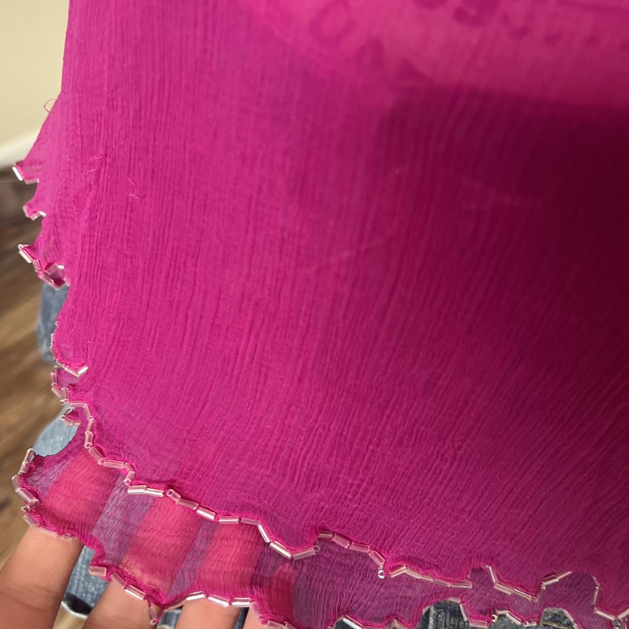 The cutest magenta/dark pink Y2K fairy mesh beaded... | Depop