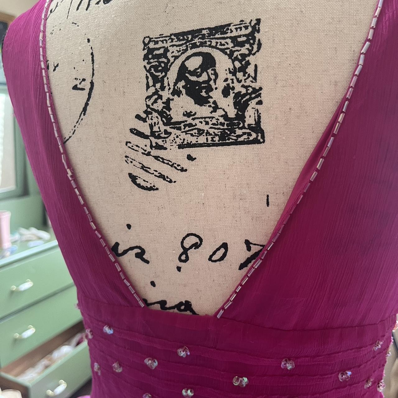 The cutest magenta/dark pink Y2K fairy mesh beaded... | Depop