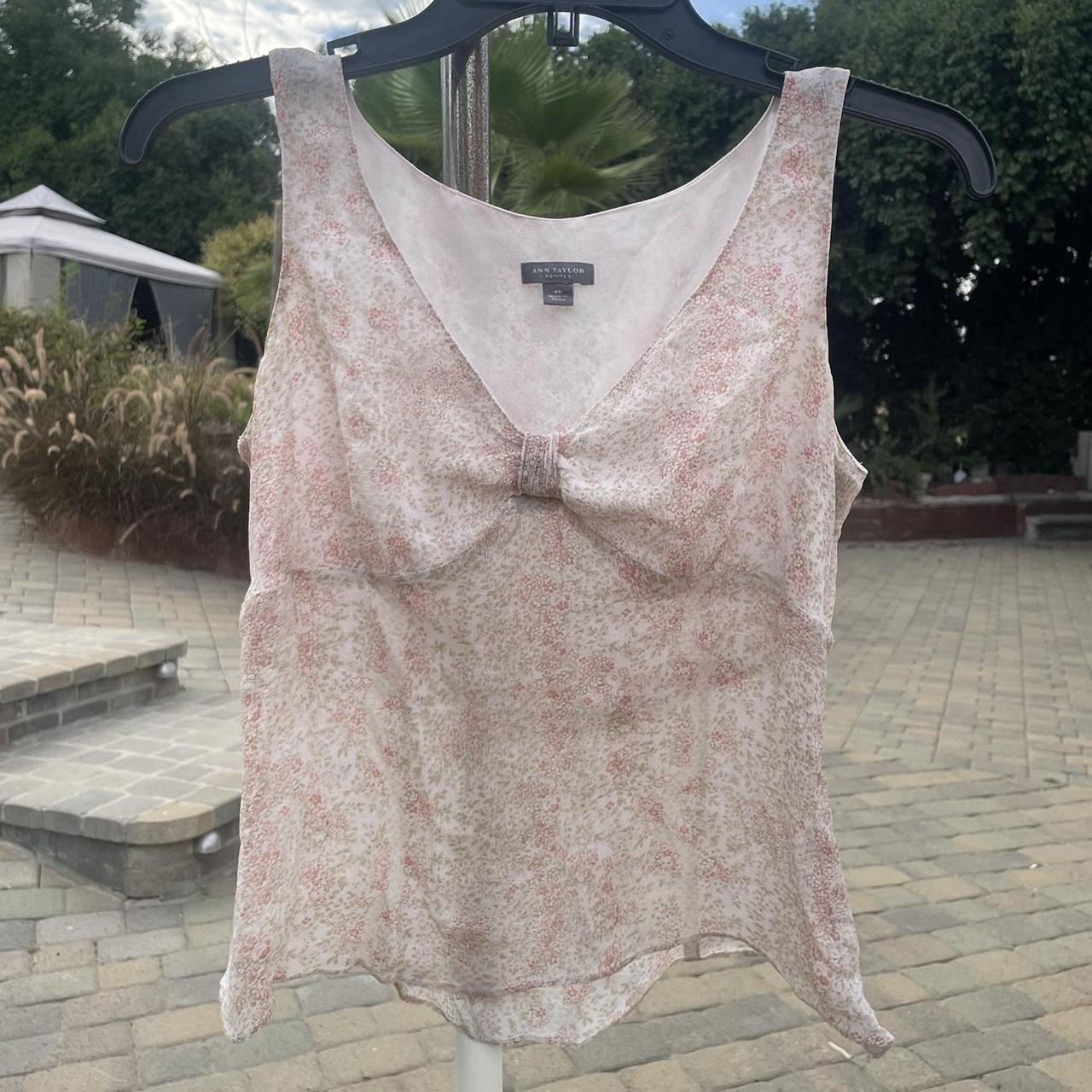 Dainty Sheer Floral Top • size small • brand: Ann... - Depop