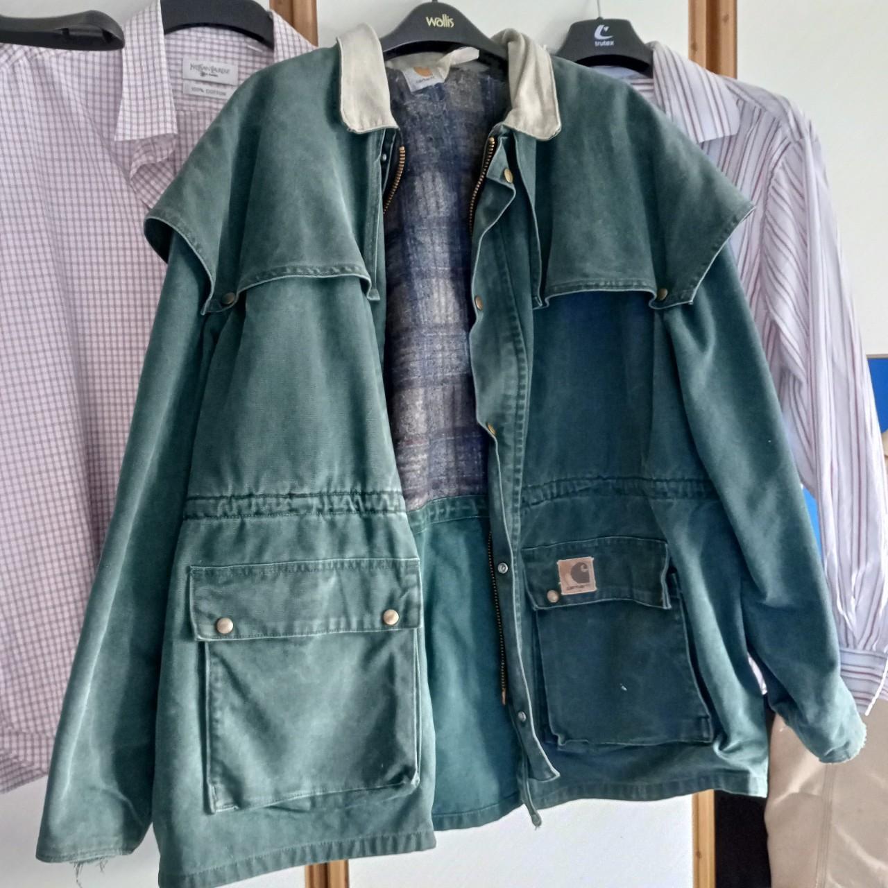 Rare Vintage Carhartt Jacket - 2XL Tan suede... - Depop