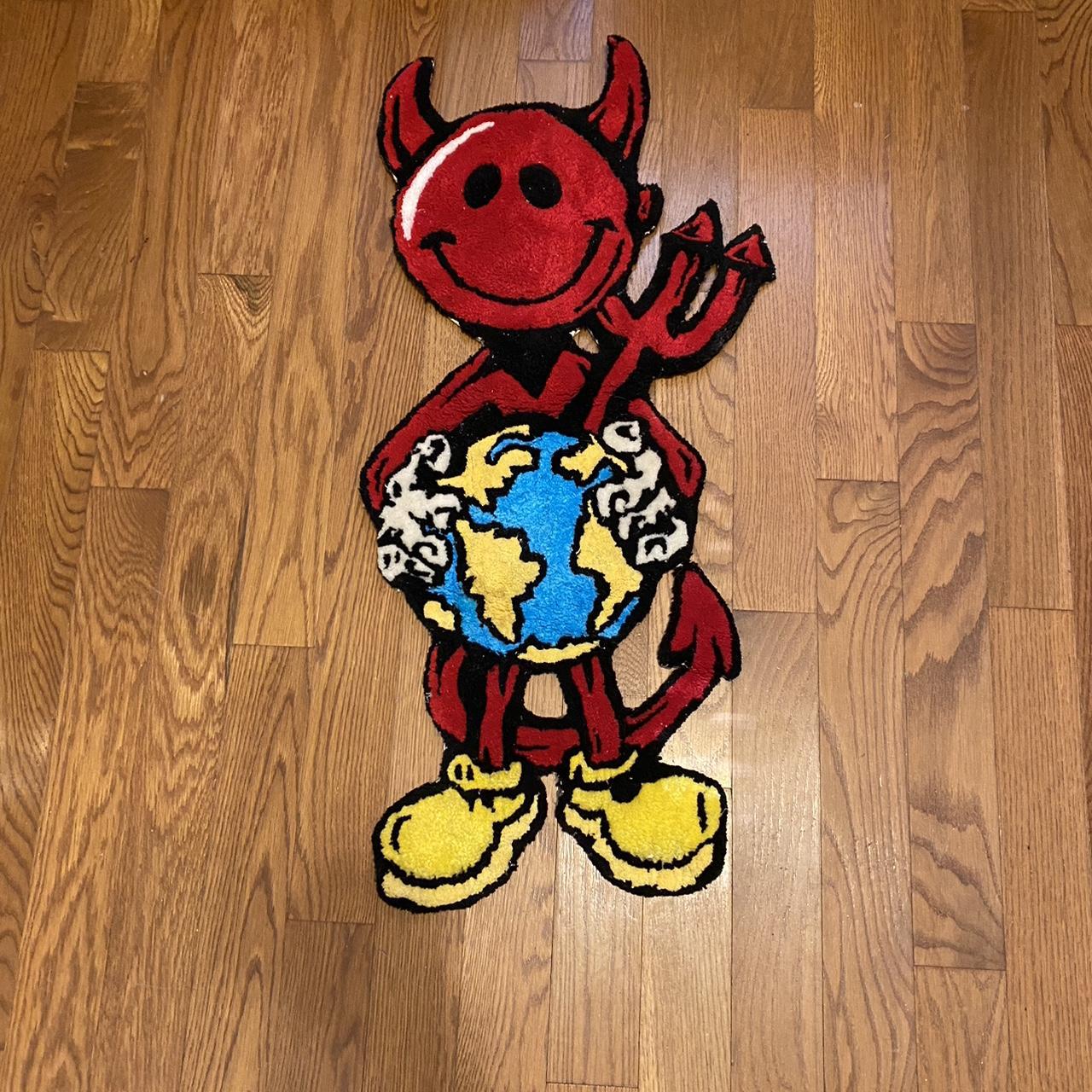 World industries devil rug 🌎 😈 36” tall x 14” wide... - Depop
