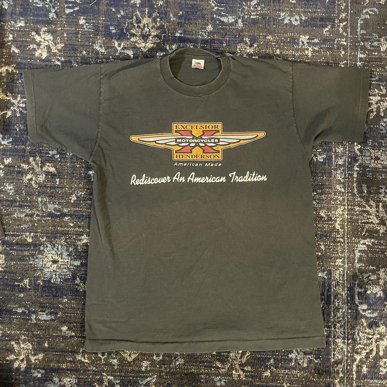 90s single stitch excelsior henderson motercycles... - Depop