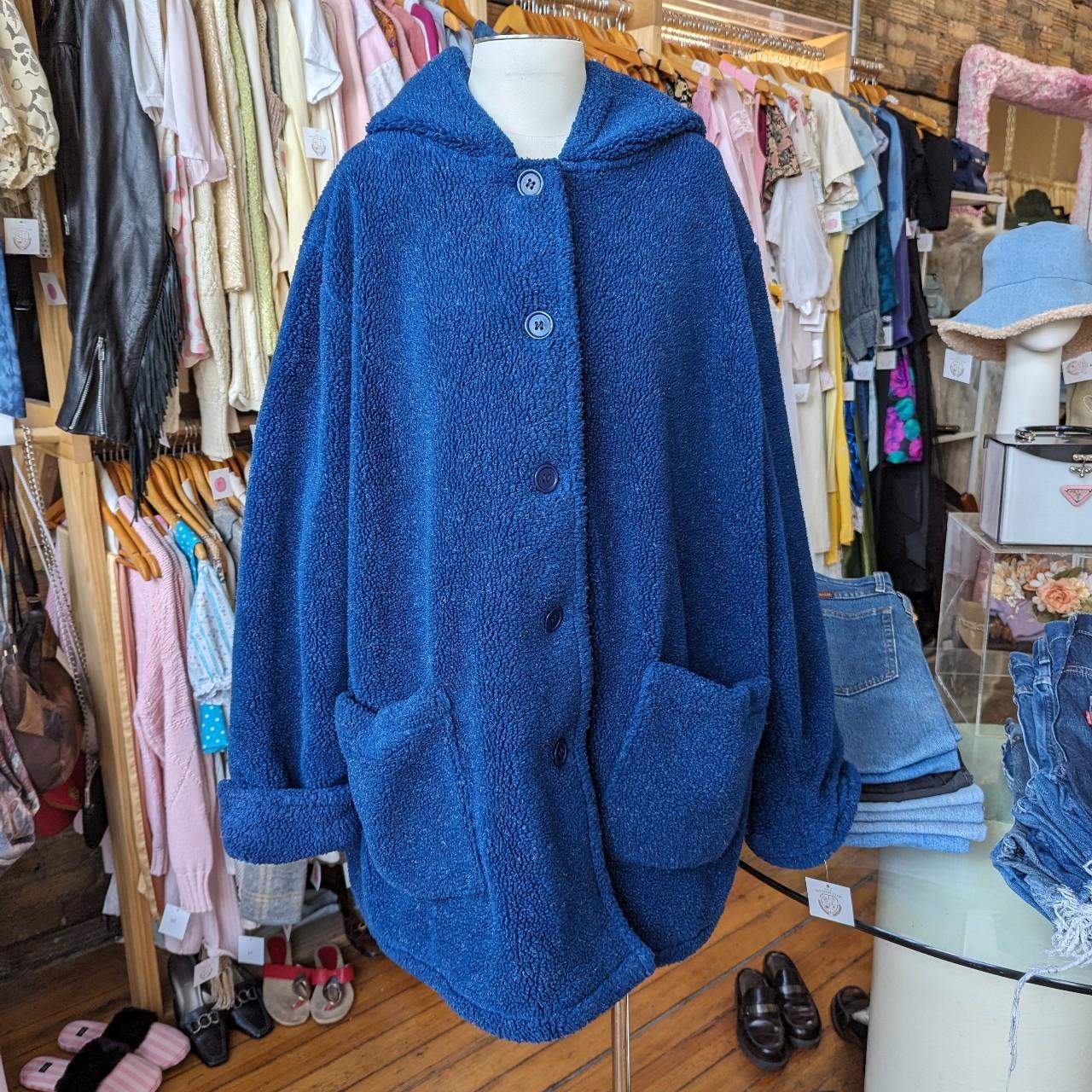 FLUFFY HOODED COAT NYLON INTERIOR 2SIDE POCKETS XXL - Depop