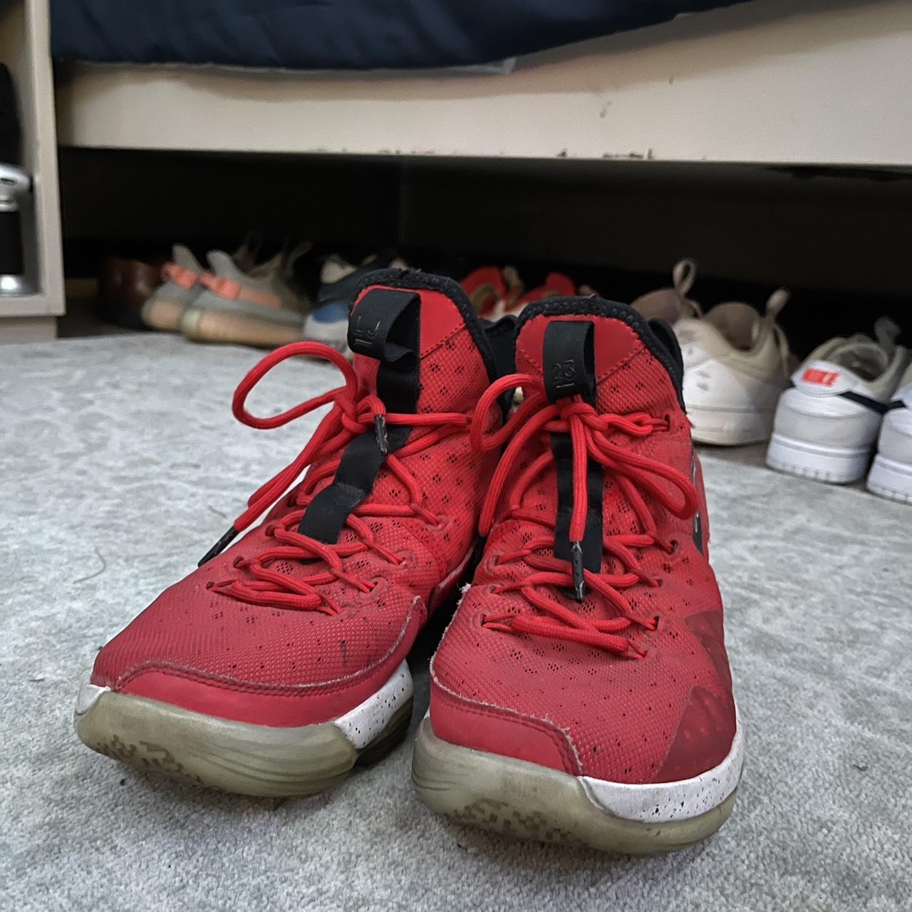 Red Lebron Basketball shoes #basketball | Depop