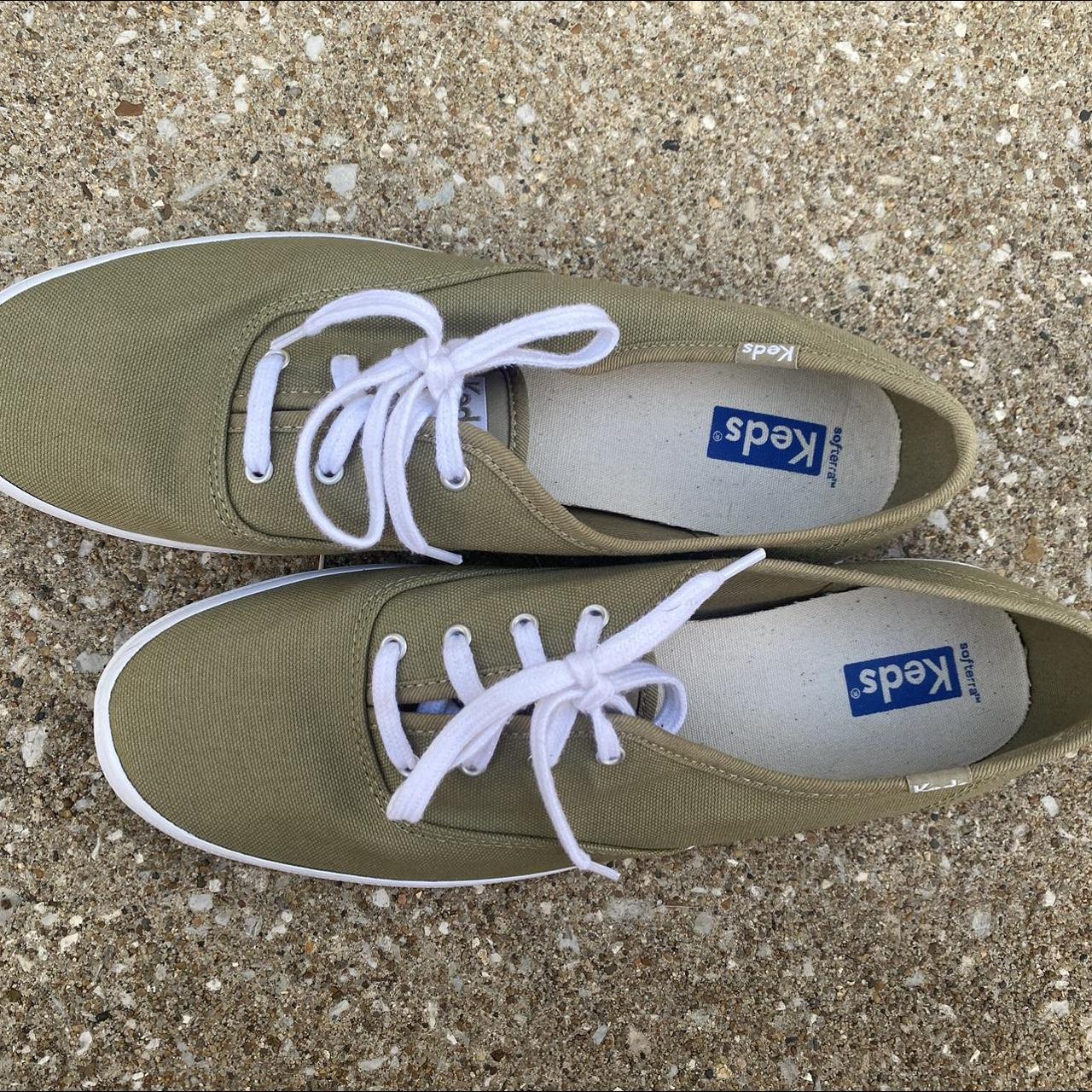 Olive Green Keds. Worn once. Women’s Size 10. - Depop