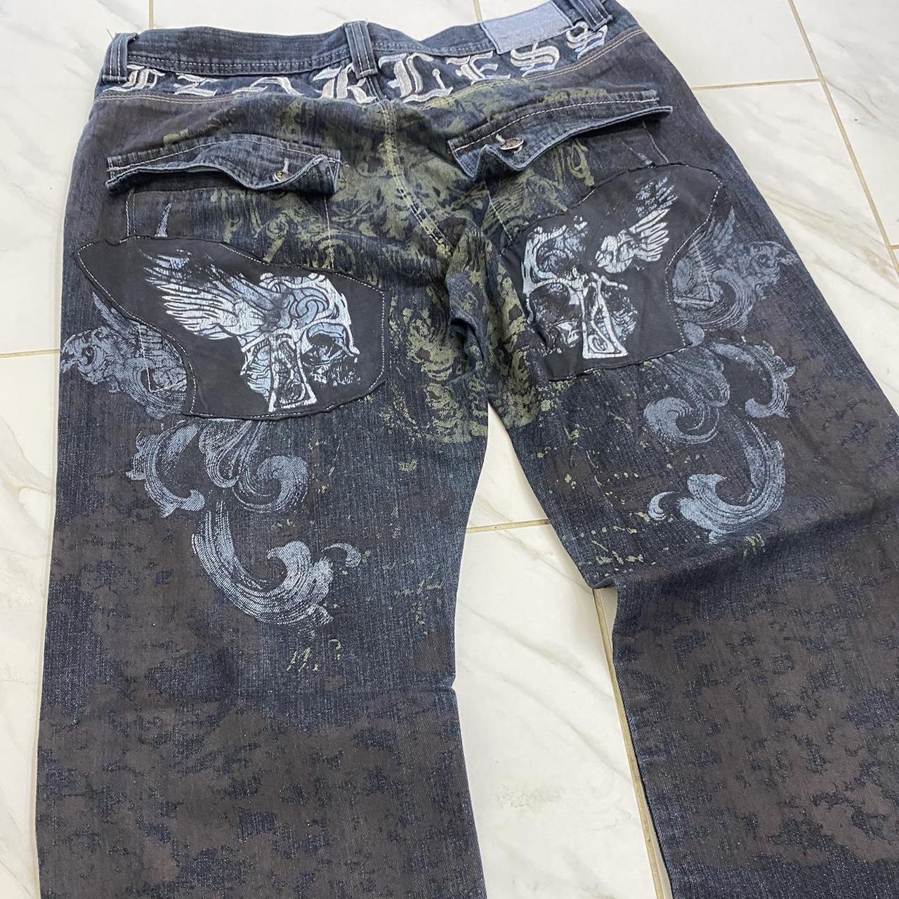 Crazy Y2K Jnco Soutpole Ed Hardy Grunge Emo Skulled... - Depop