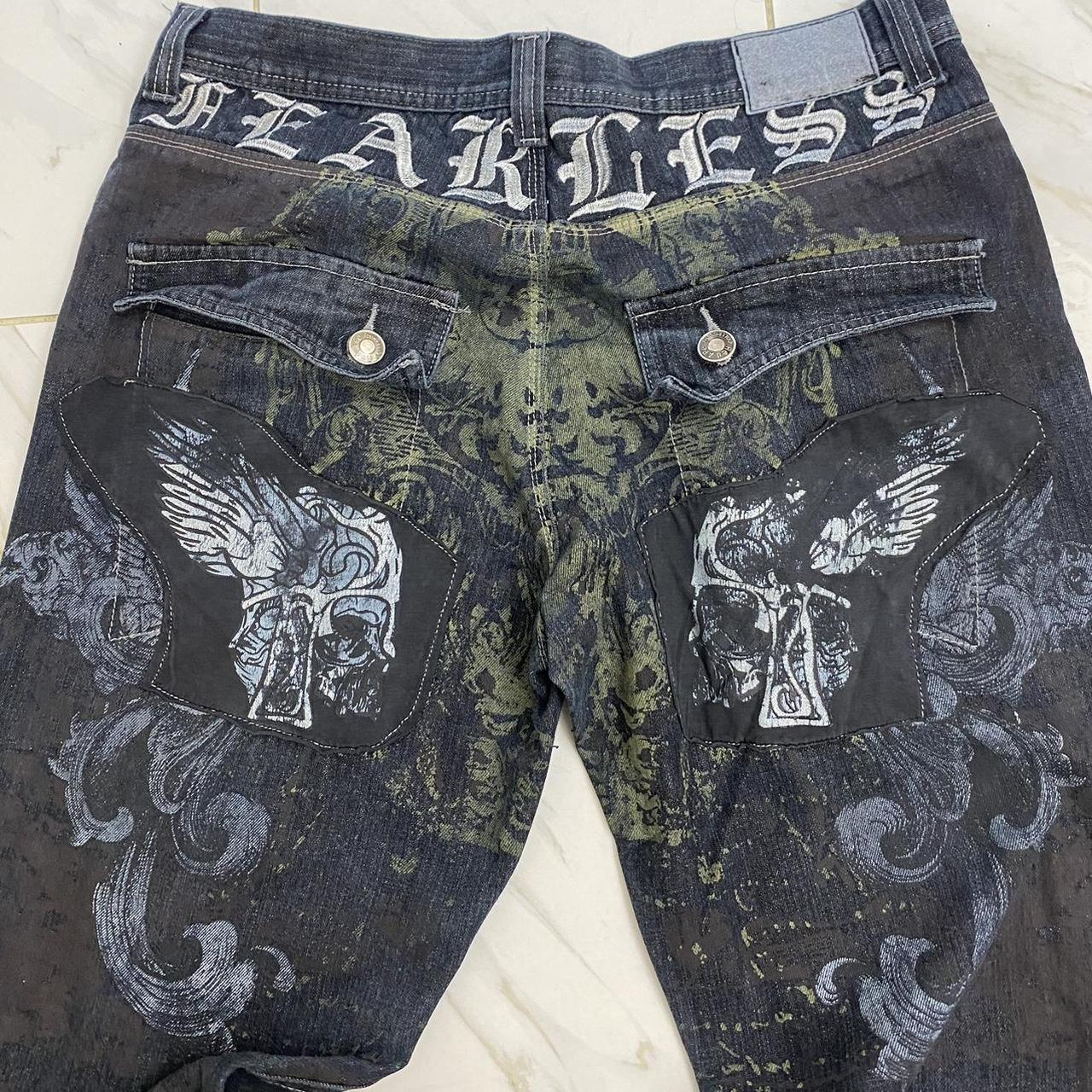Crazy Y2K Jnco Soutpole Ed Hardy Grunge Emo Skulled... - Depop