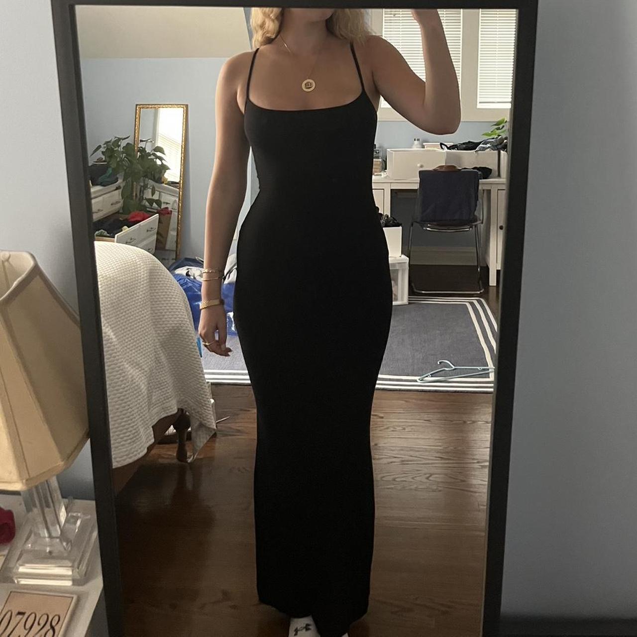 Black maxi skins dress size Small worn twice | Depop