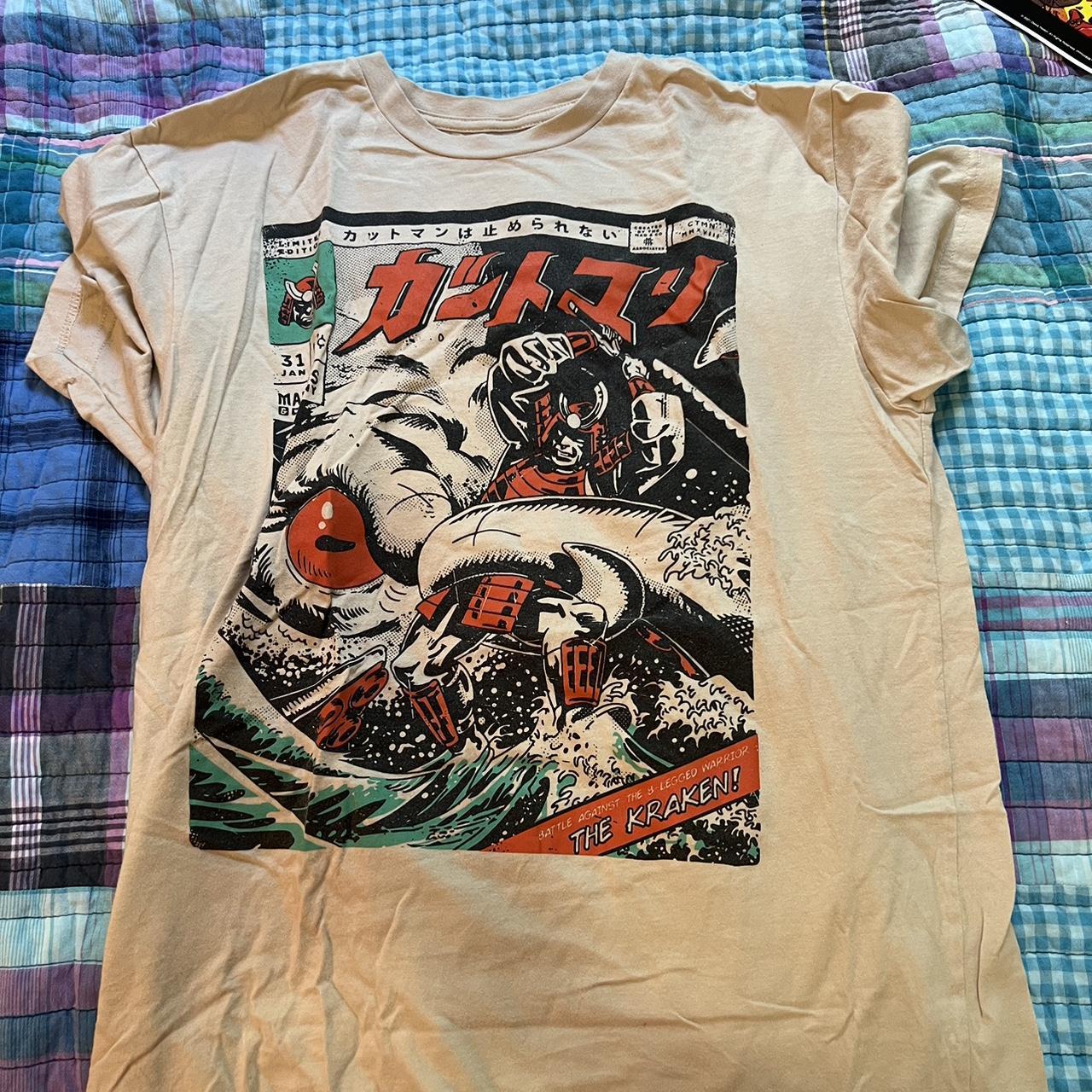 Japanese tan graphic T-shirt - Depop