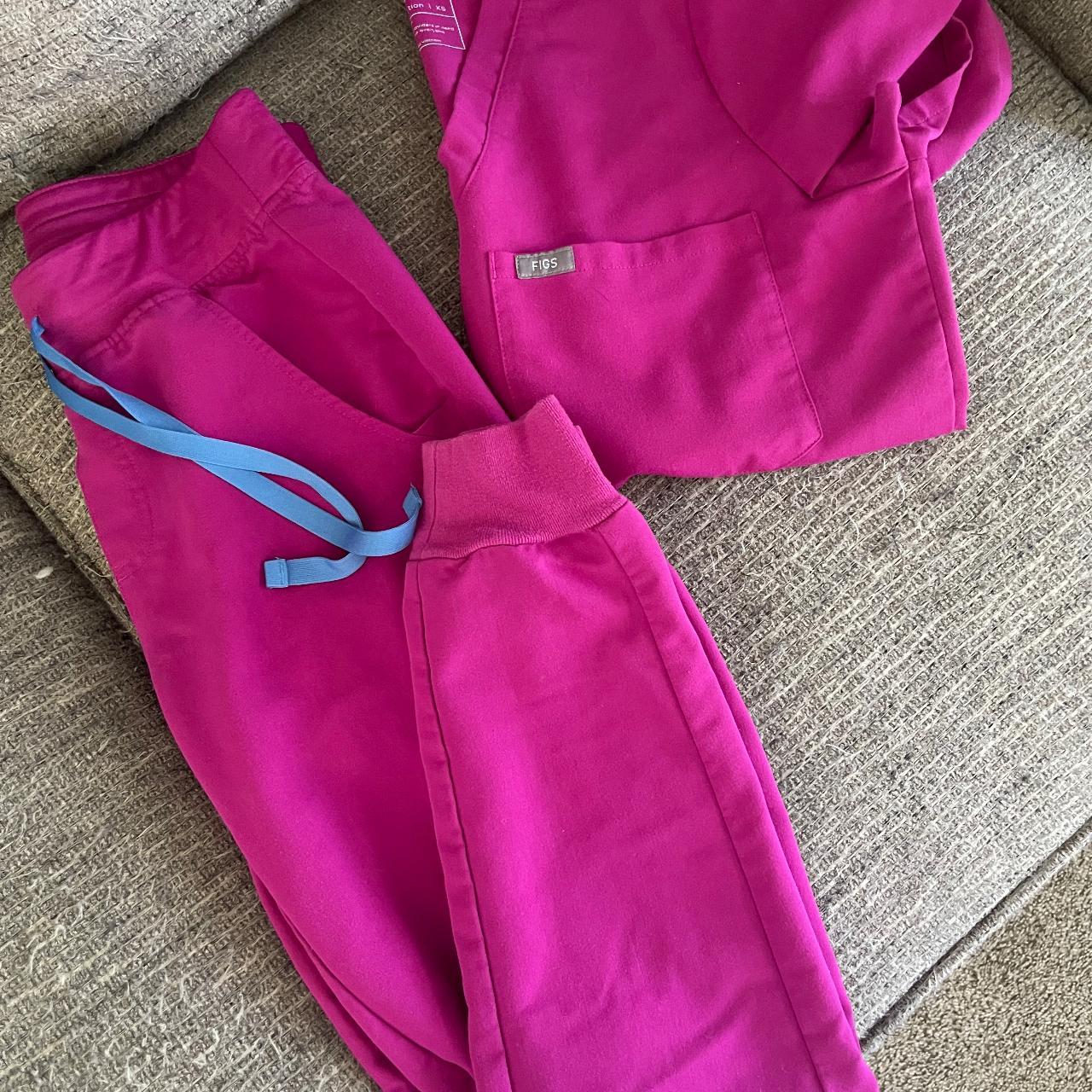 Fig scrub set! Top is a size XS and bottoms are... - Depop