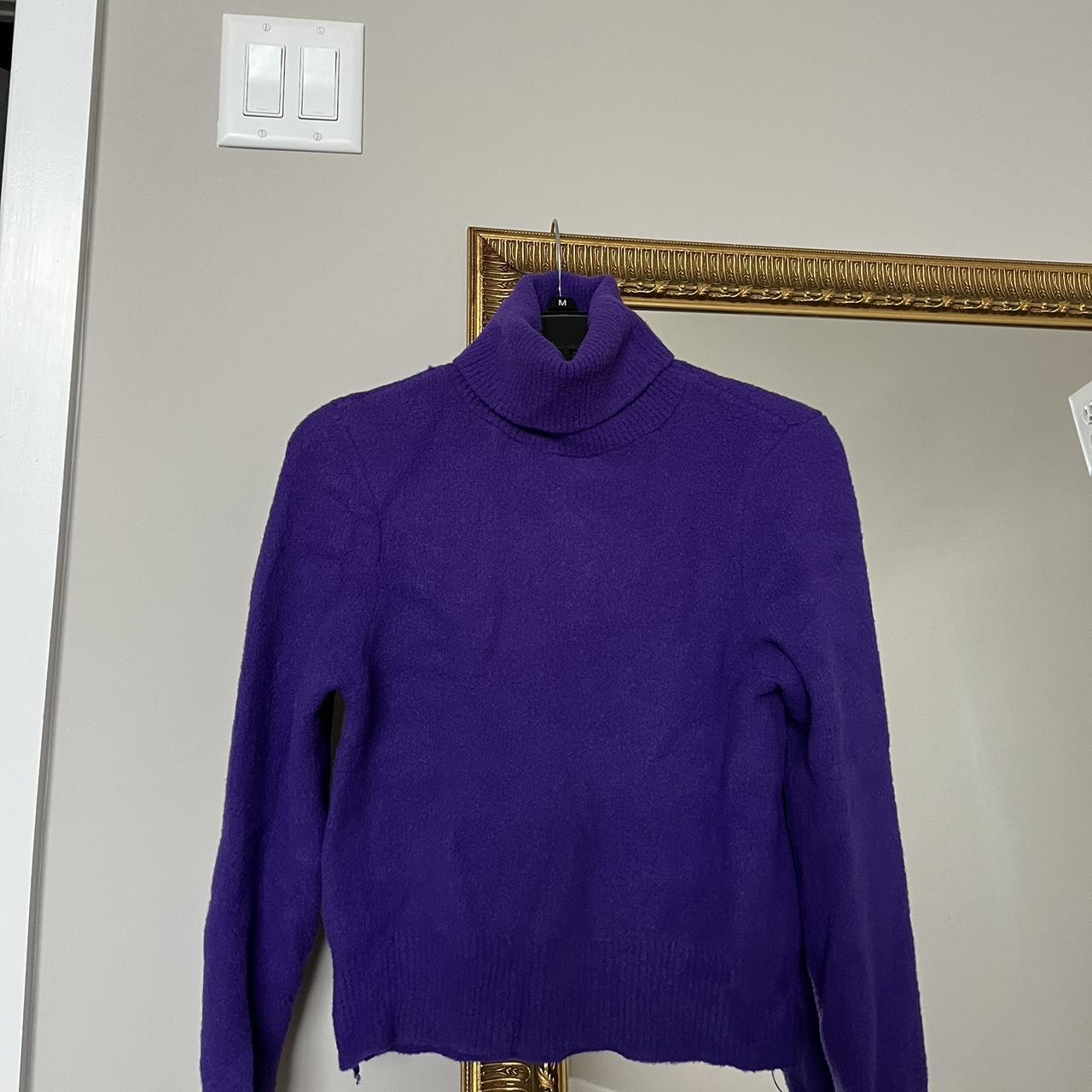Purple fuzzy Zara size medium turtleneck. Great... - Depop