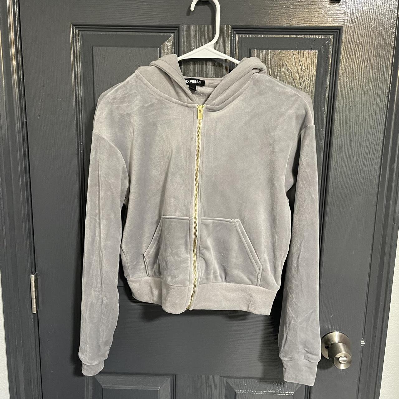 Grey Express Velour Tracksuit Jacket brand new, og... - Depop