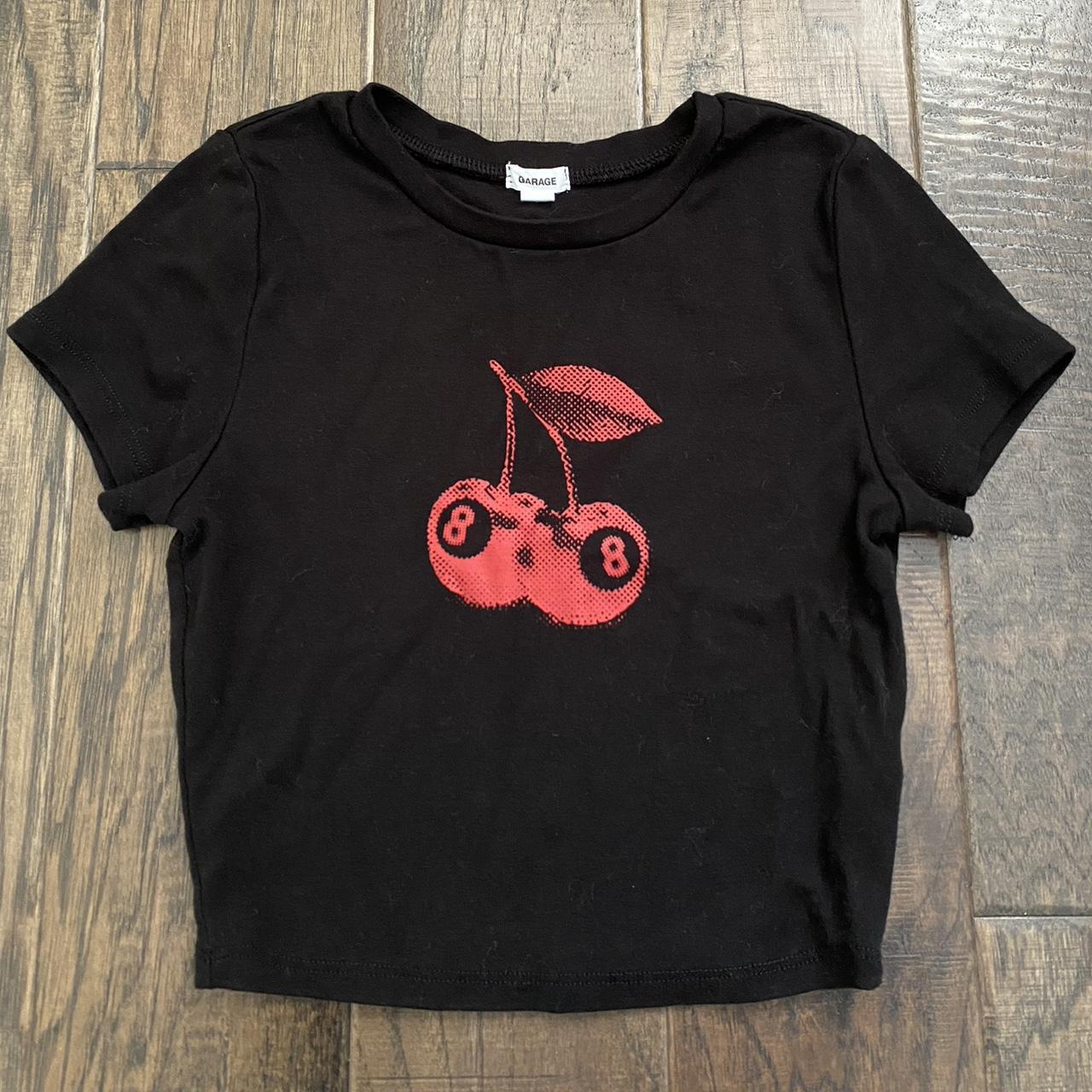 Garage cherry 8 ball graphic cropped tee only worn... | Depop