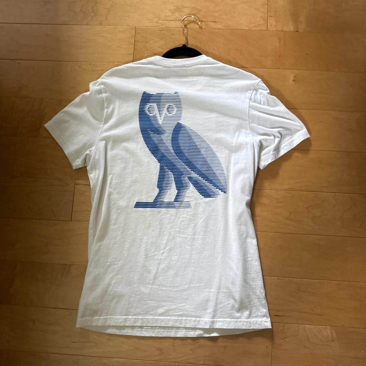 White and blue OVO Owl T-Shirt Size Small Used | Depop