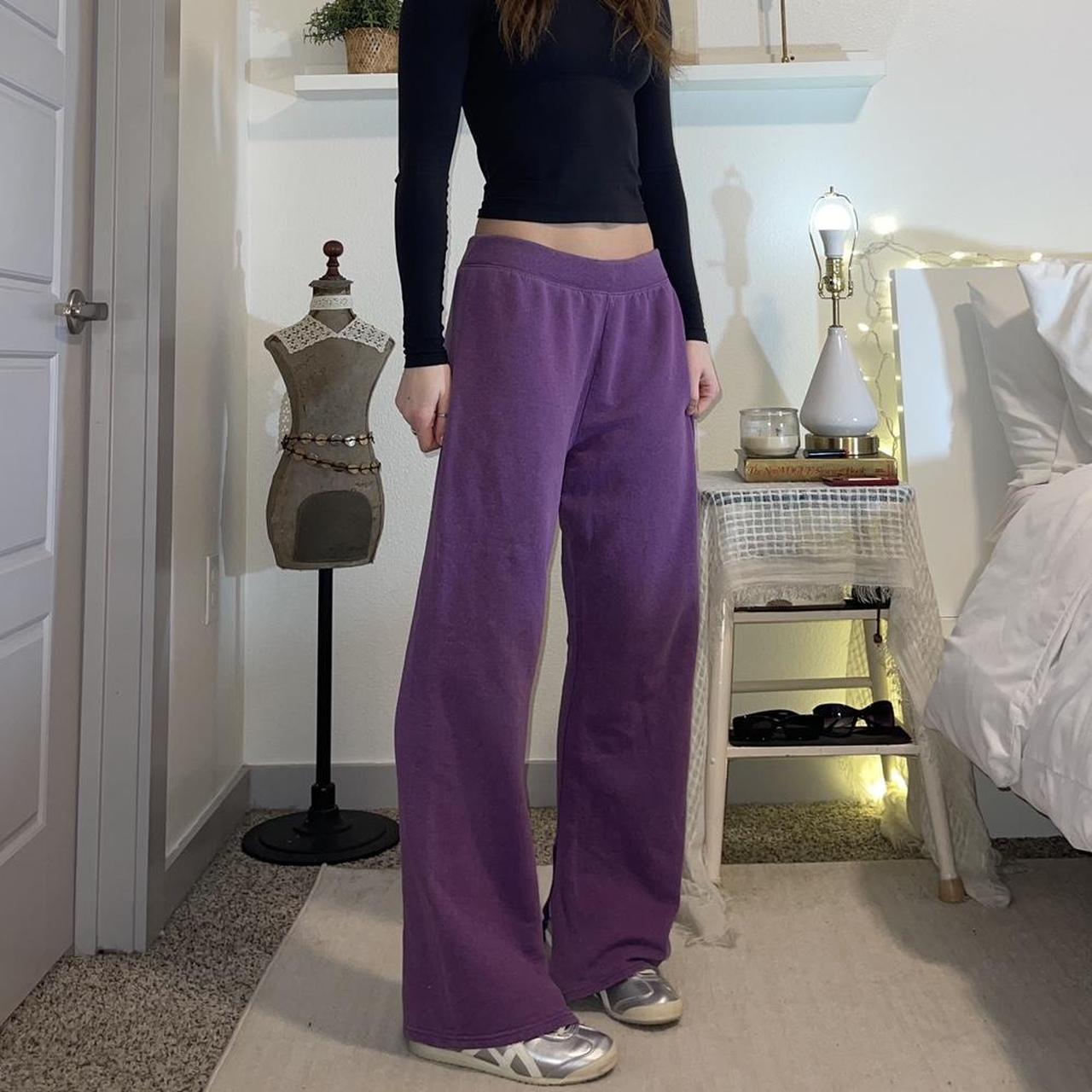 💜Low-Rise Straight Leg Purple Sweats ️Size- Medium... - Depop
