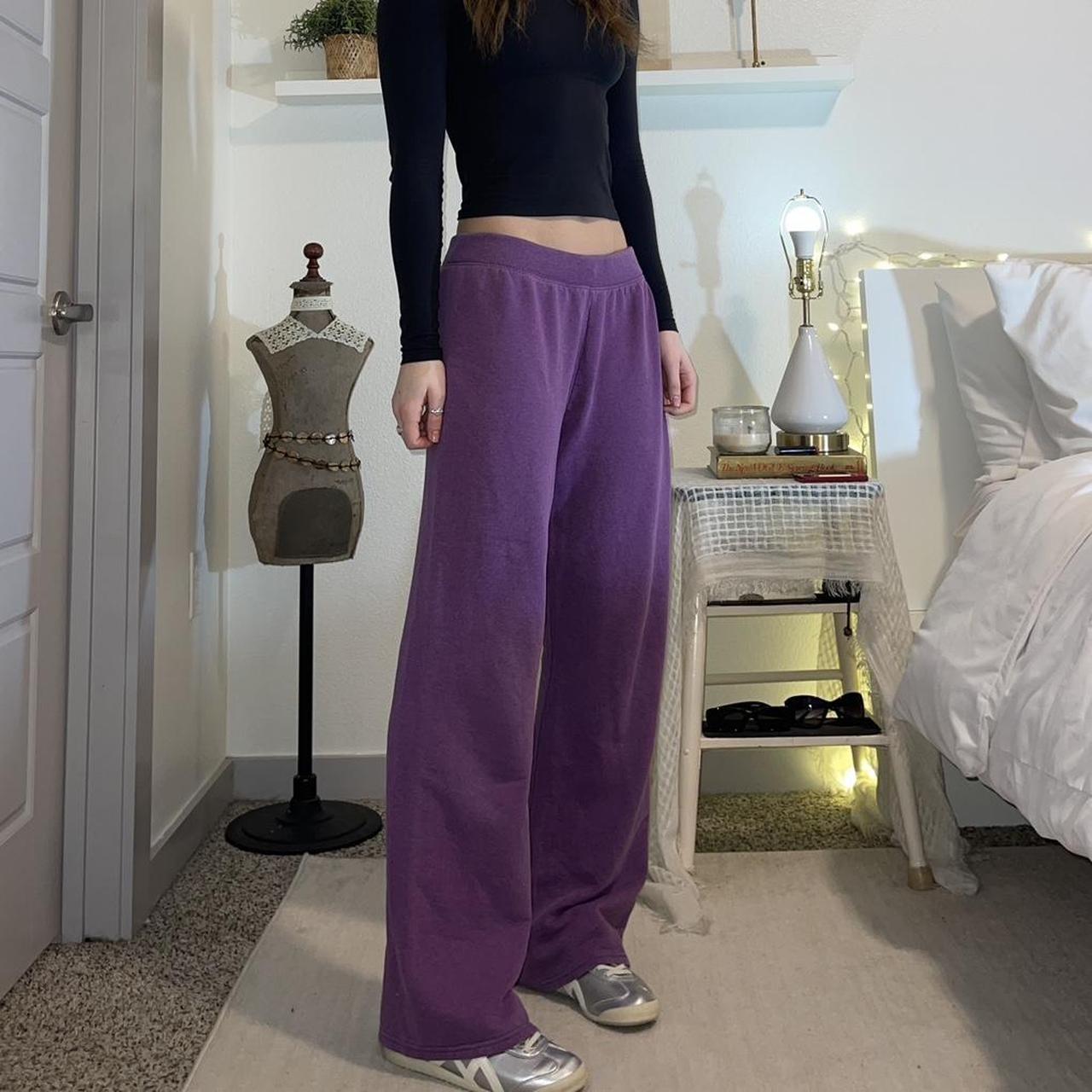 💜Low-Rise Straight Leg Purple Sweats ️Size- Medium... - Depop