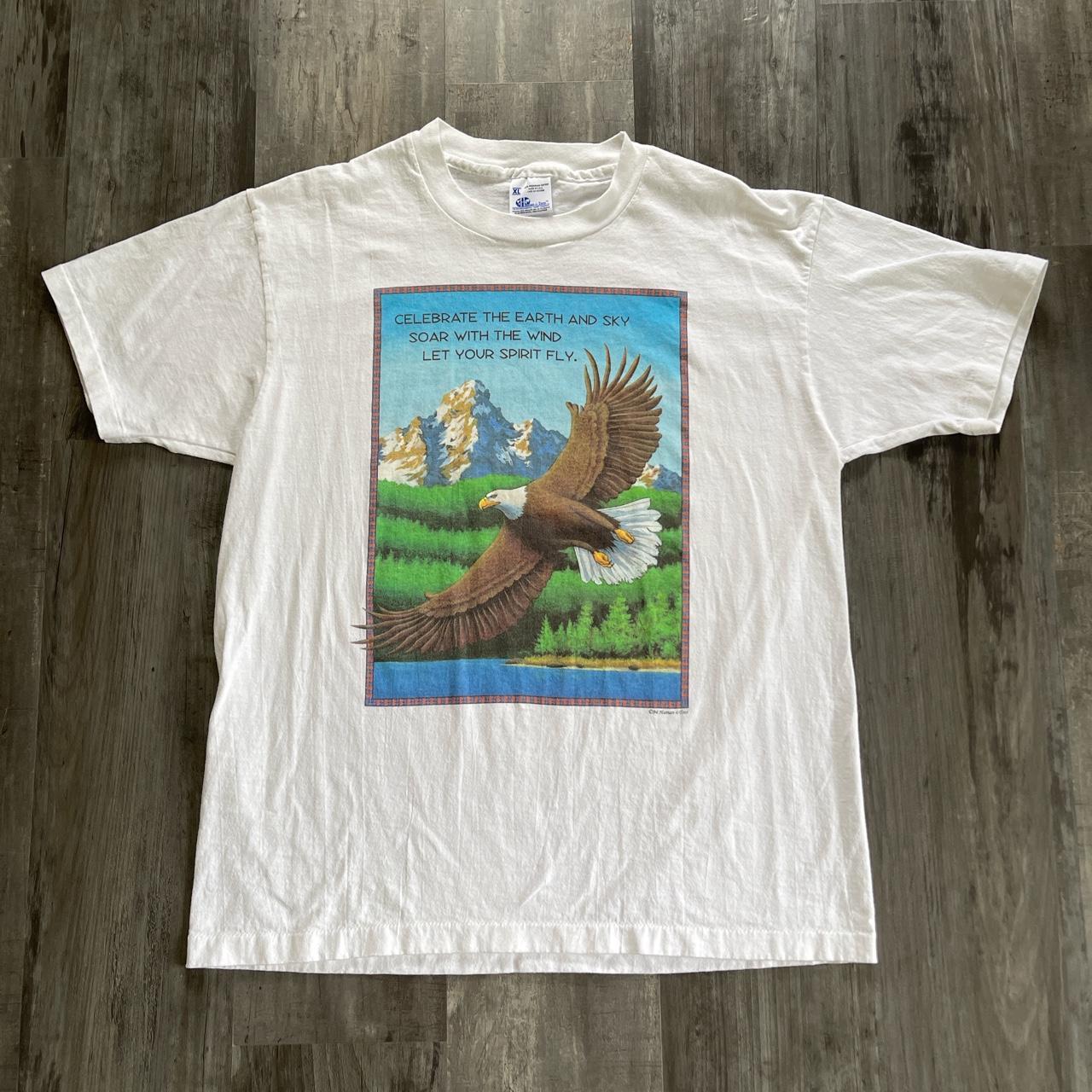 Vintage 1994 Human-I-Tees soaring eagle T-shirt.... - Depop