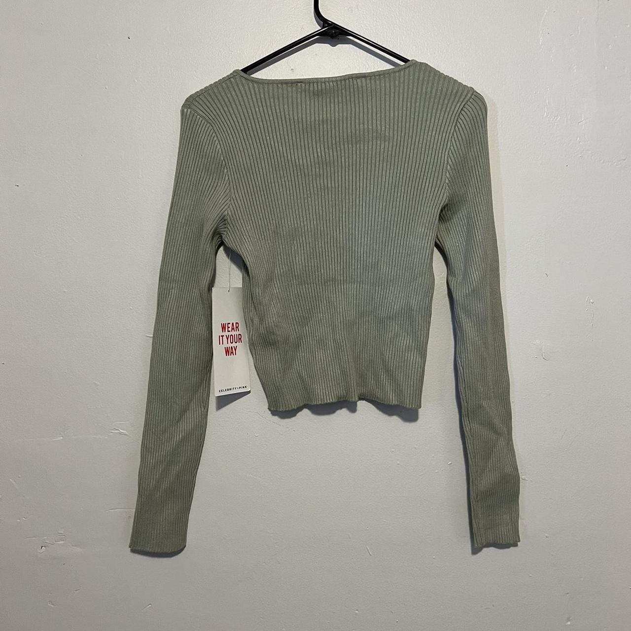 Sage green form fitting long sleeve top! - Depop