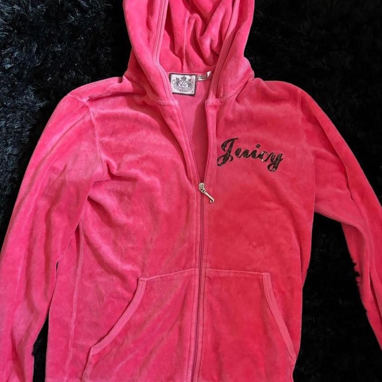 pink justice couture hoodie with terrier on the back... - Depop
