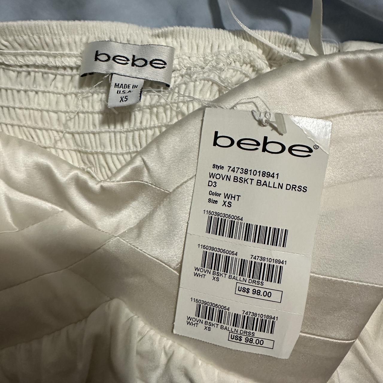 White Bebe strapless dress with tags New Size... - Depop