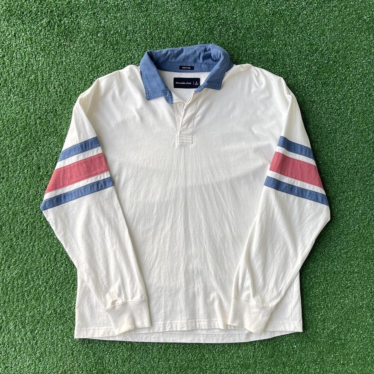 Abercrombie Rugby Polo Long-sleeve Oversized... - Depop