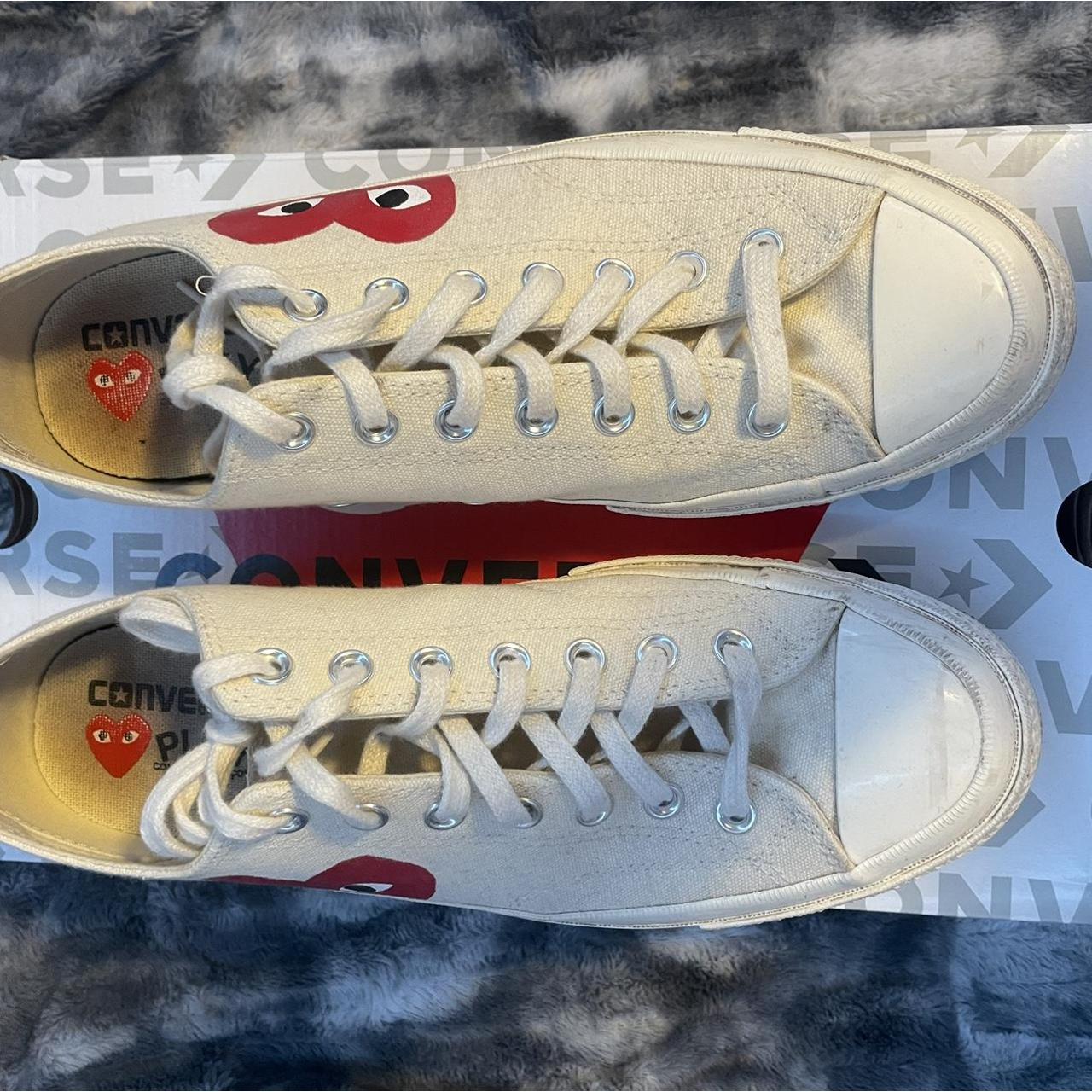 CDG Converse Low Top Size 10 (Worn Only A Couple... - Depop