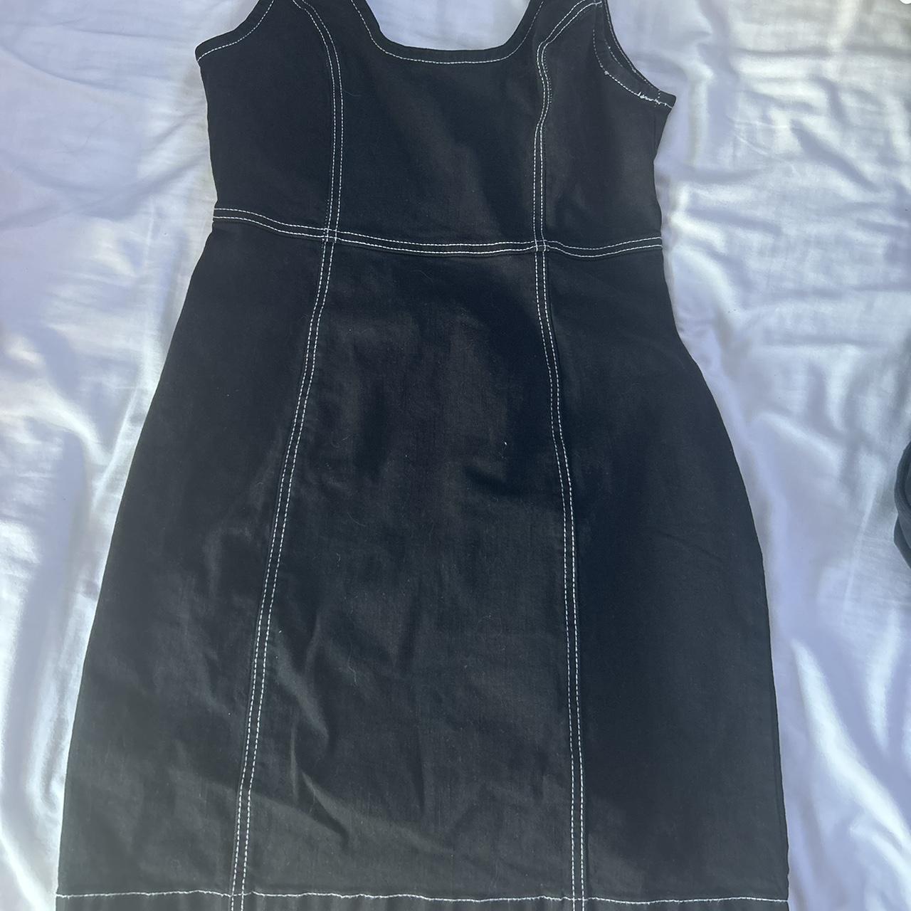 cotton on black denim dress size small but runs... - Depop