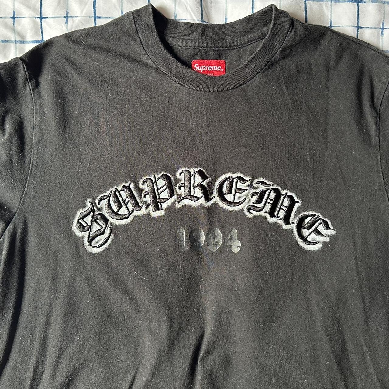 Supreme Old English Glow S/S T-Shirt. Lightly Used,... - Depop