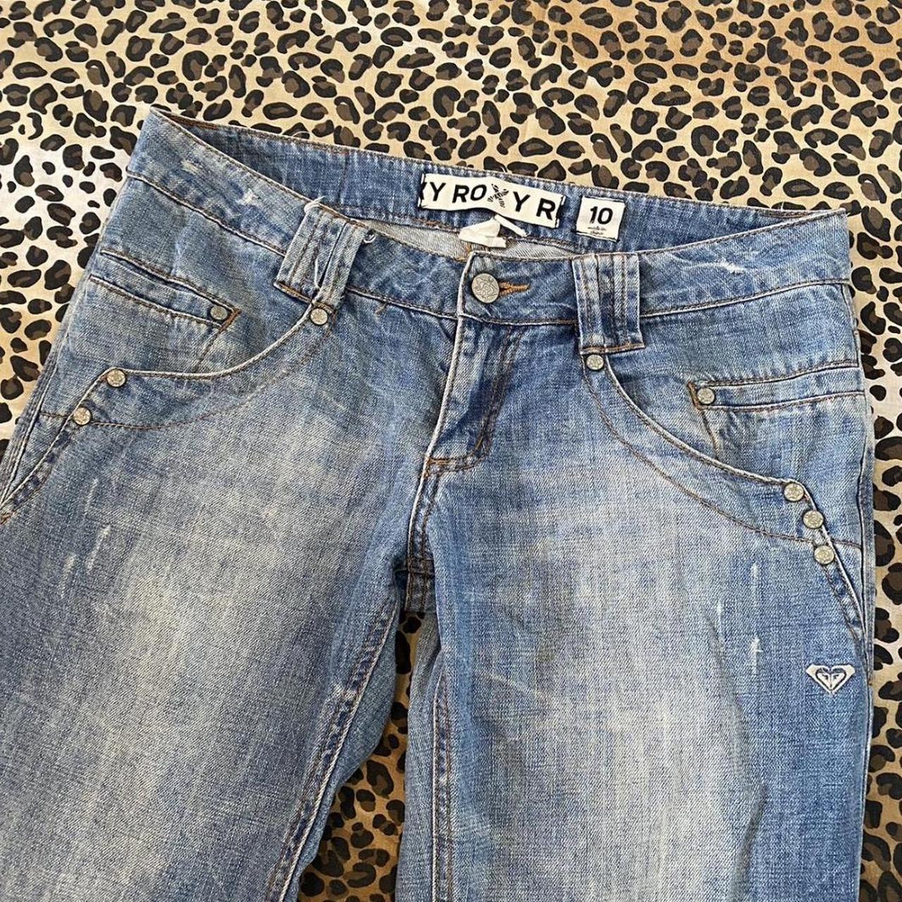 repop! roxy low rise flare jeans!!! a rare find -... - Depop