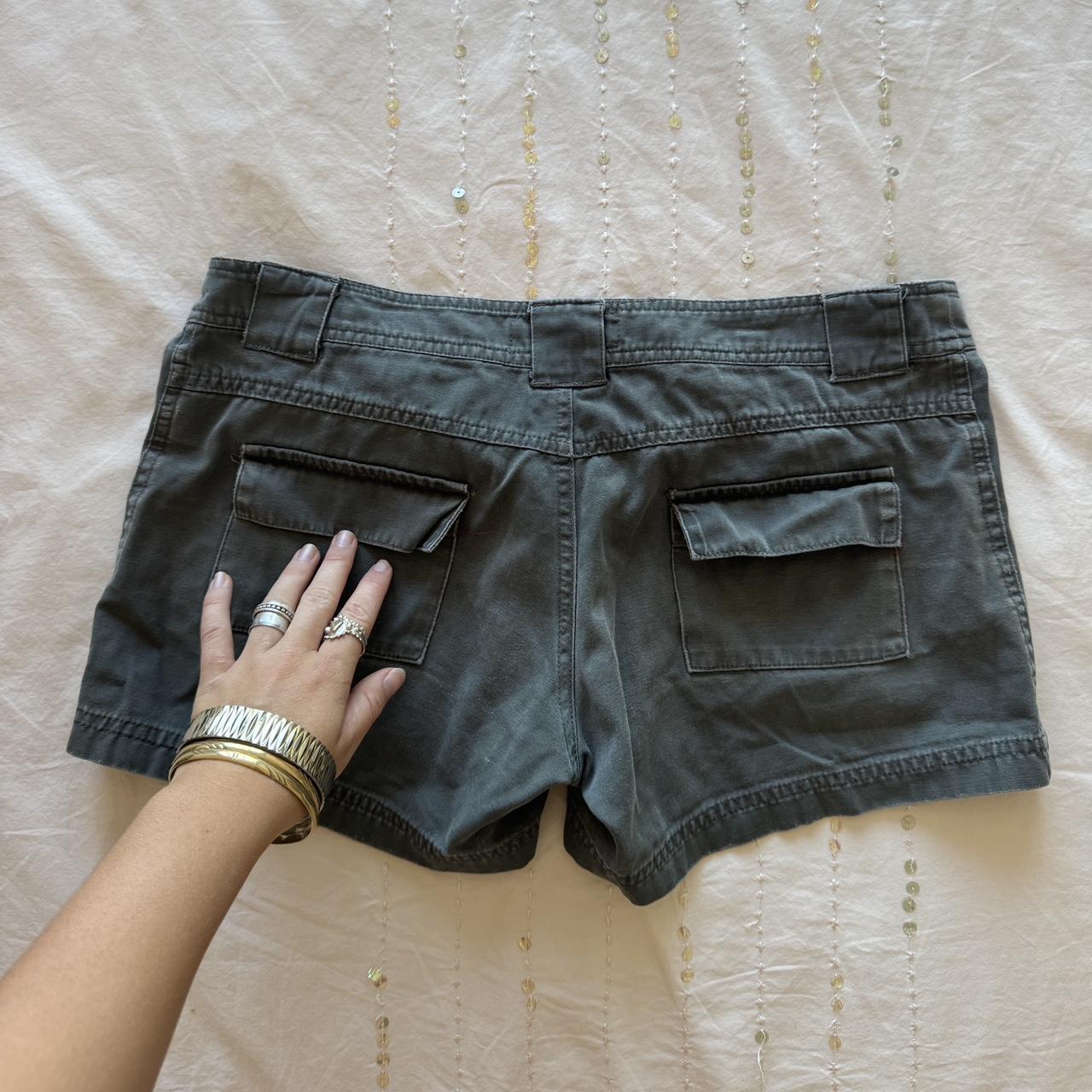 00s khaki low rise mini cargo shorts - wider on leg... | Depop