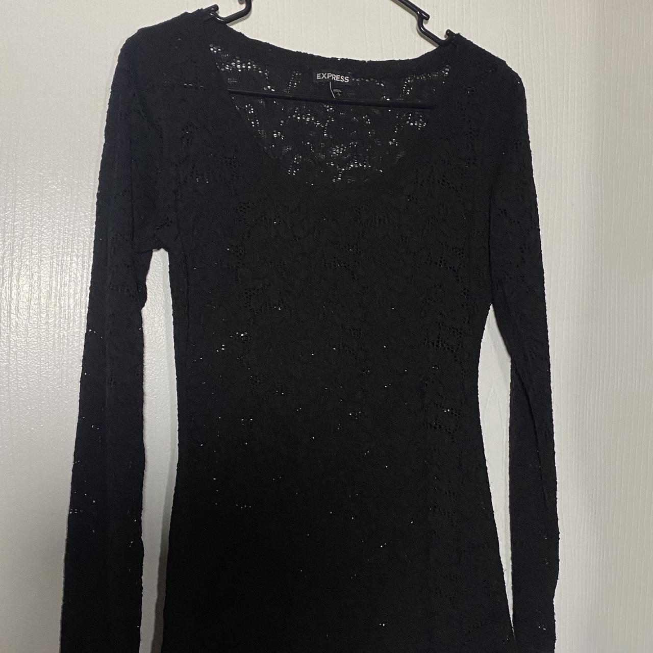 Black lace top from Express ⭑ Long-sleeves ⭑ See... - Depop