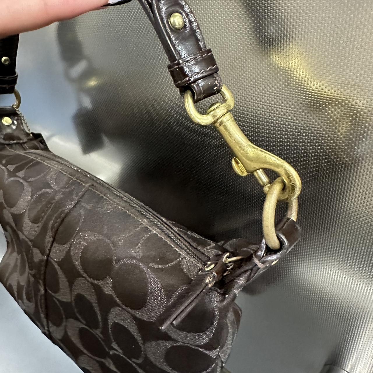 Rare Vintage Coach Mini Monogram Handbag in Dark... - Depop