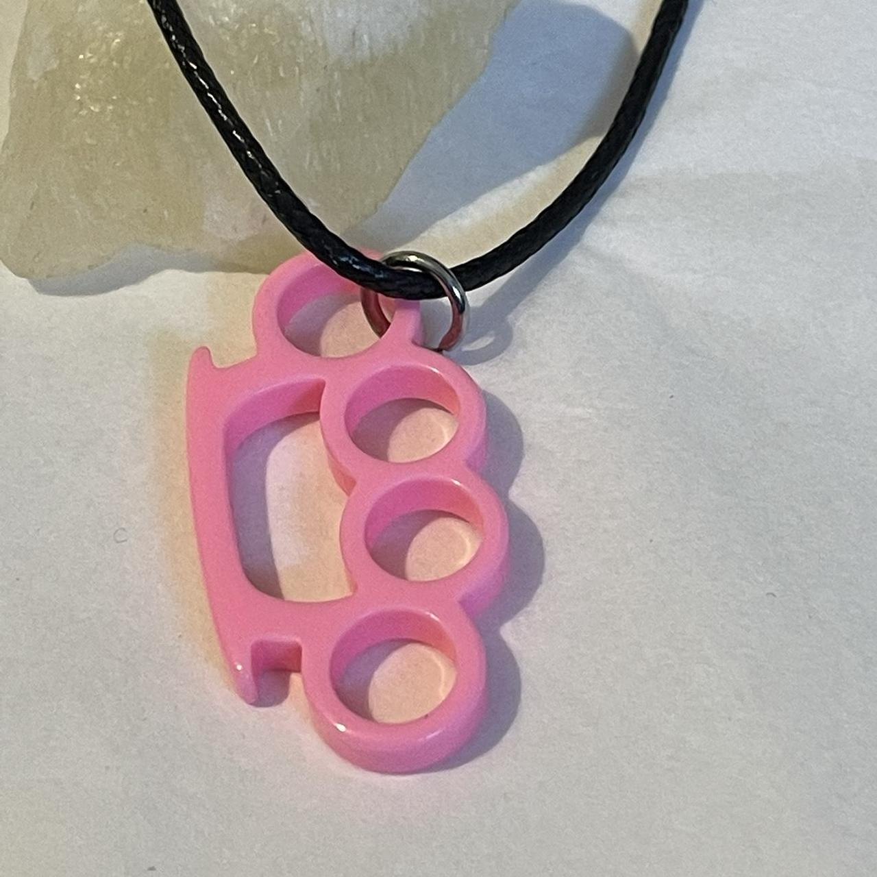Knuckle Duster pendant bright pink Brand... - Depop