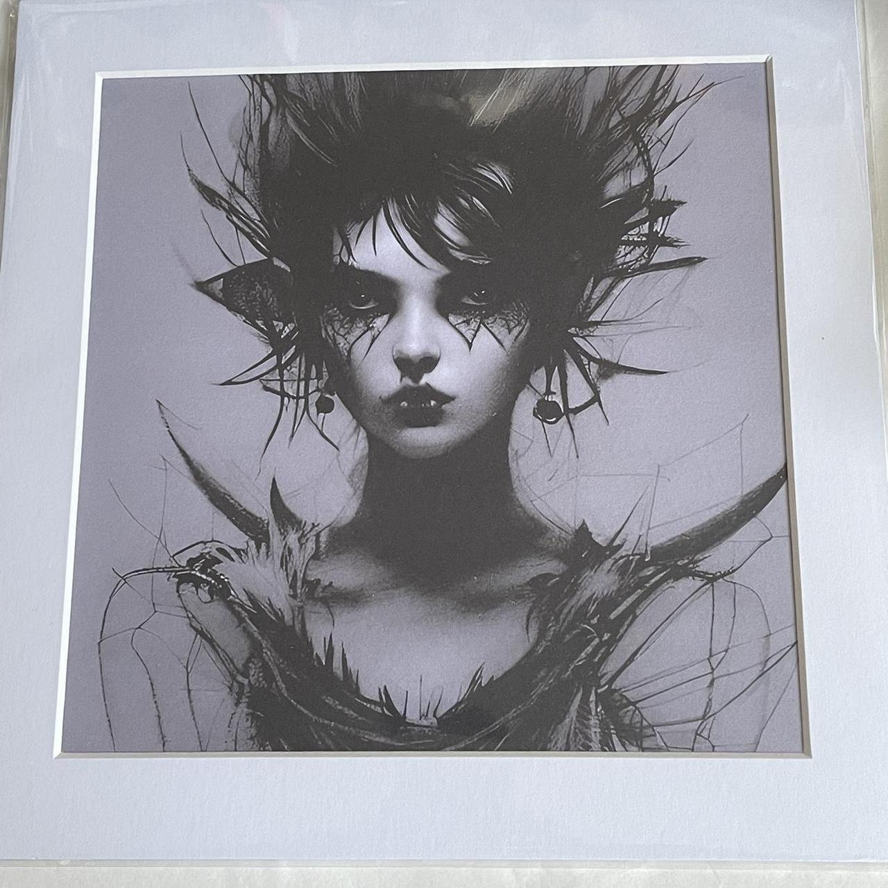 Goth Emo Fairy art print Size including frame 25cm... - Depop