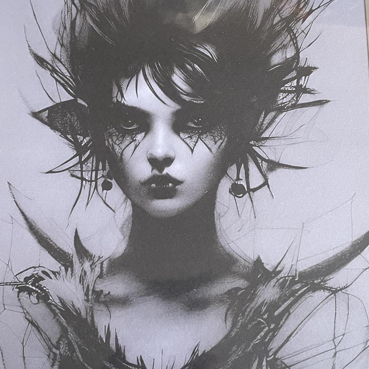 Goth Emo Fairy art print Size including frame 25cm... - Depop
