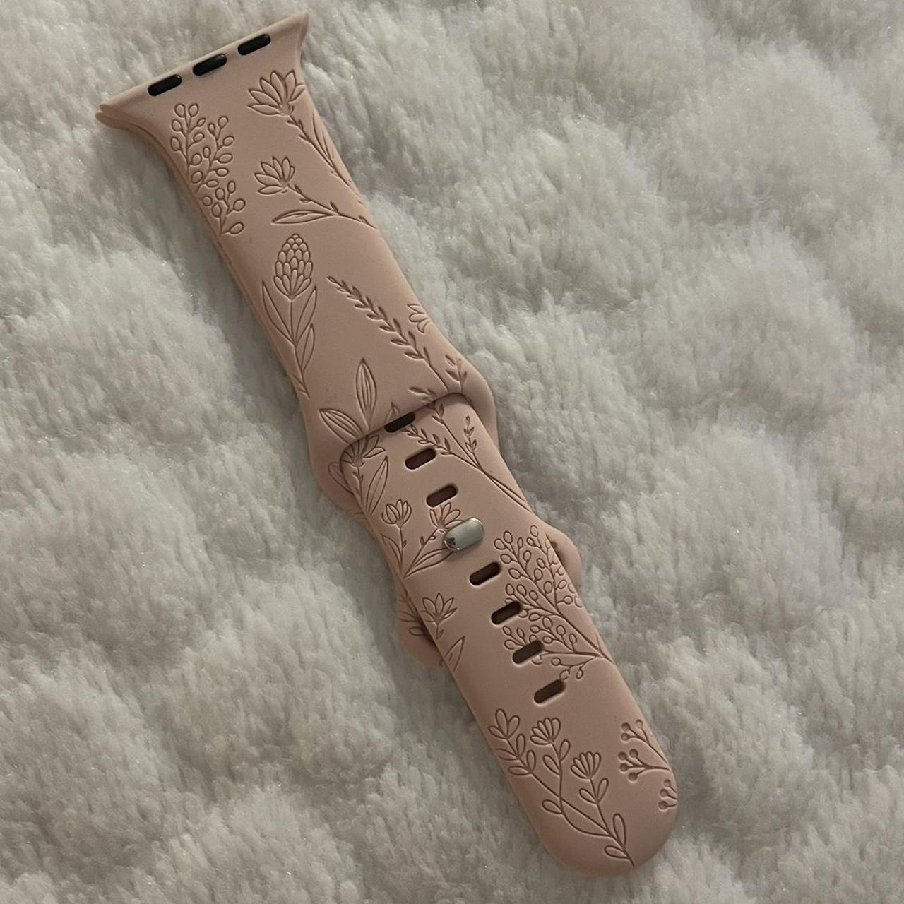 🌸Pink Apple Watch band with engraved... | Depop