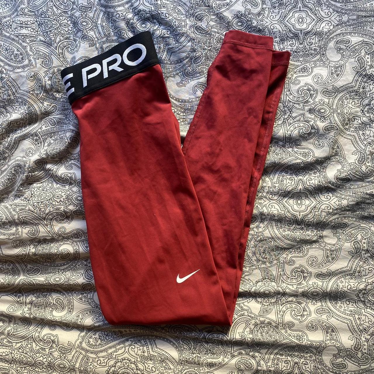 Red Nike Pro leggings! Worn a couple times-great... - Depop