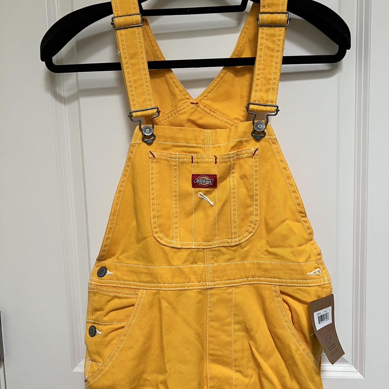 Dickies Women's Yellow Dungarees-overalls | Depop