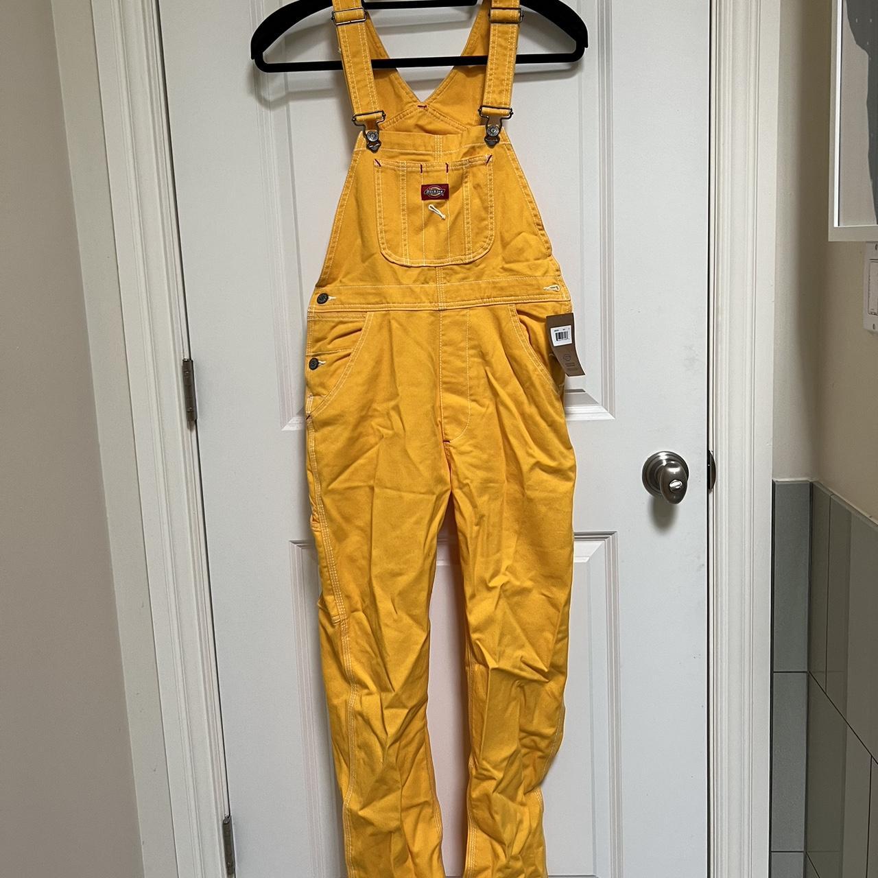 Dickies Women's Yellow Dungarees-overalls | Depop