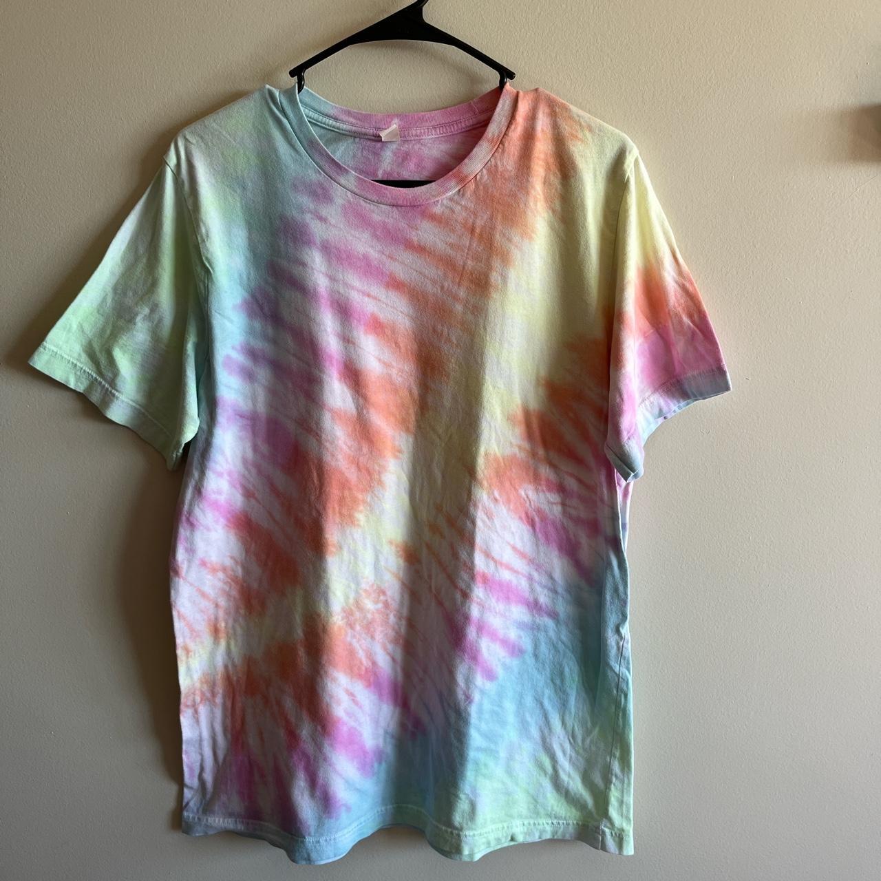 Handmade pastel rainbow tye dye shirt!! Super... - Depop