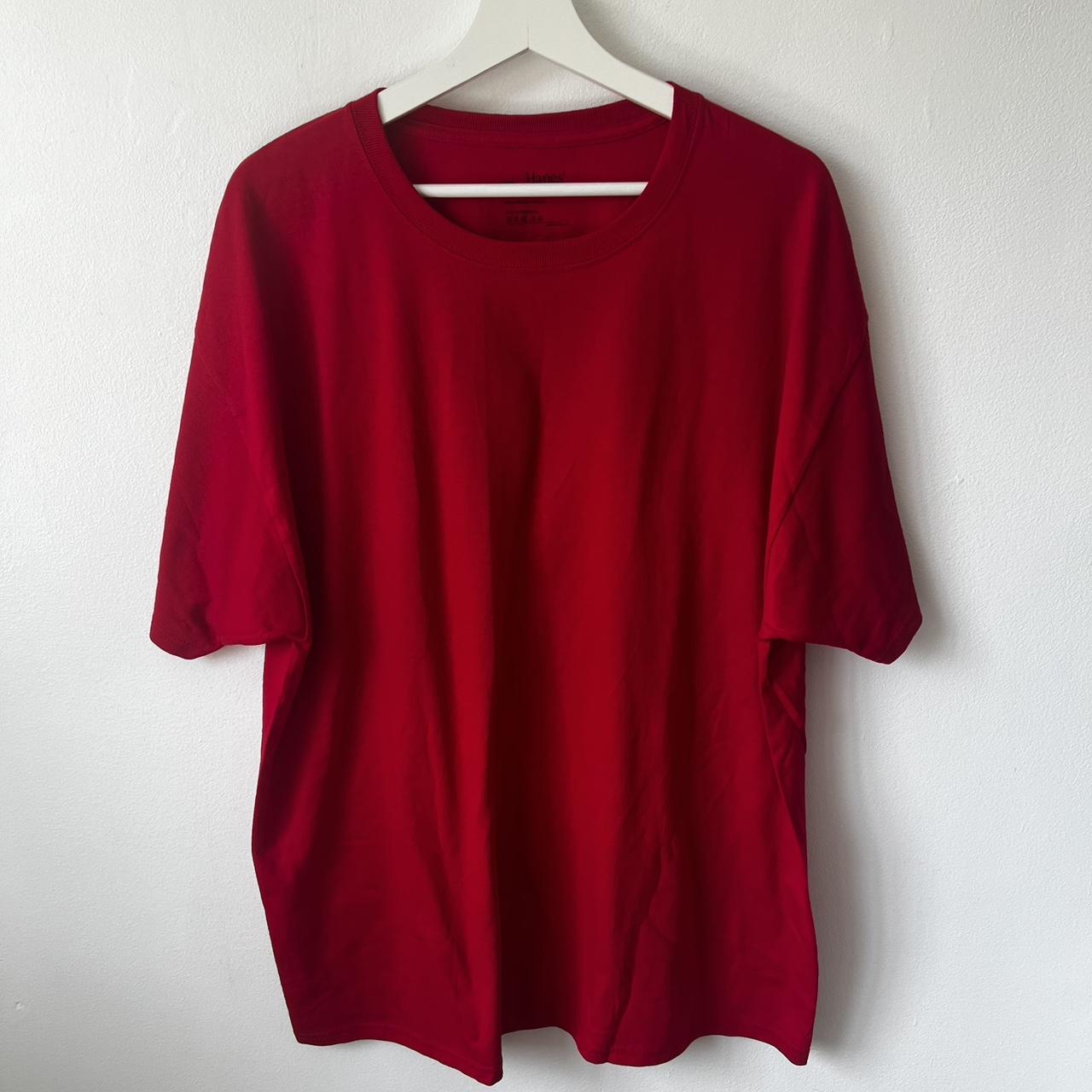 Red Oversized T-shirt Size - XL - excellent... - Depop